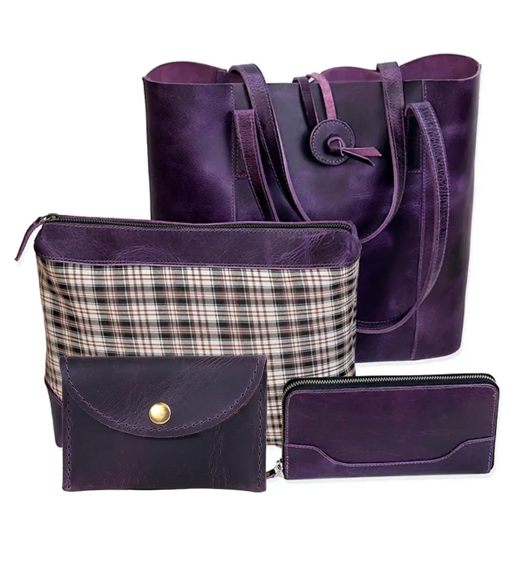 Seinna Leather Bag Combo - Purple